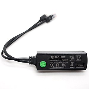 DSLRKIT Gigabit USB Type C Active PoE Splitter 48V to 5V IEEE802.3af Power Over Ethernet for Raspberry Pi 4 4B