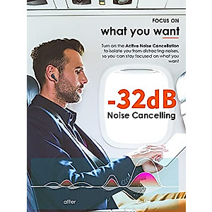 Hyeing Active Noise Cancelling True Wireless Earbuds,Bluetooth 5.2 in-Ear Headphones, Sweat Waterproof Hi-Fi Earphone,36H TV Gaming Headset with 4 HD ANC Microphones,for Office Gifts Gym