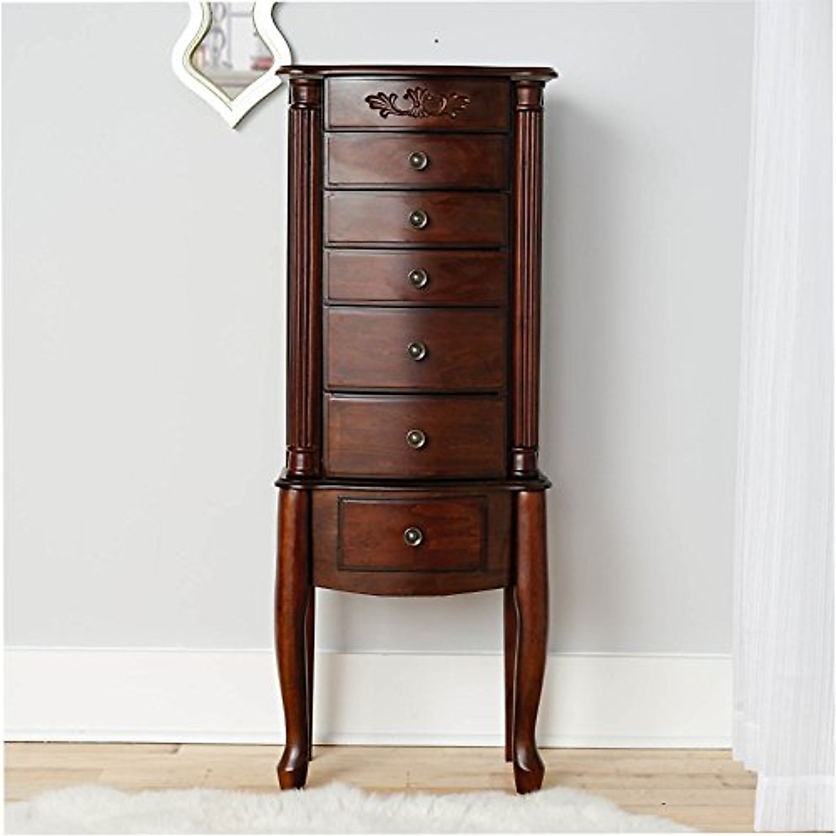 Hives and Honey Morgan Armoire Jewelry Cabinet, Dark Walnut