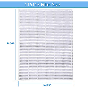 115115 Filter, Replacement Filters A 115115 Size 21 Compatible with Winix PlasmaWave air Purifier 5300 6300 5300-2 6300-2 P300 C535 AM90 1 True HEPA Filter and 4 Active Cotton Filters (White+Black)