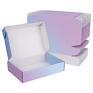 DERZIFUN 30 Pack 9x6x2 Inch Corrugated Packaging Mailer Boxes, Purple-Blue Shipping Packaging Boxes for Small Business, Recyclable Cardboard Literature Gift Boxes Mailing