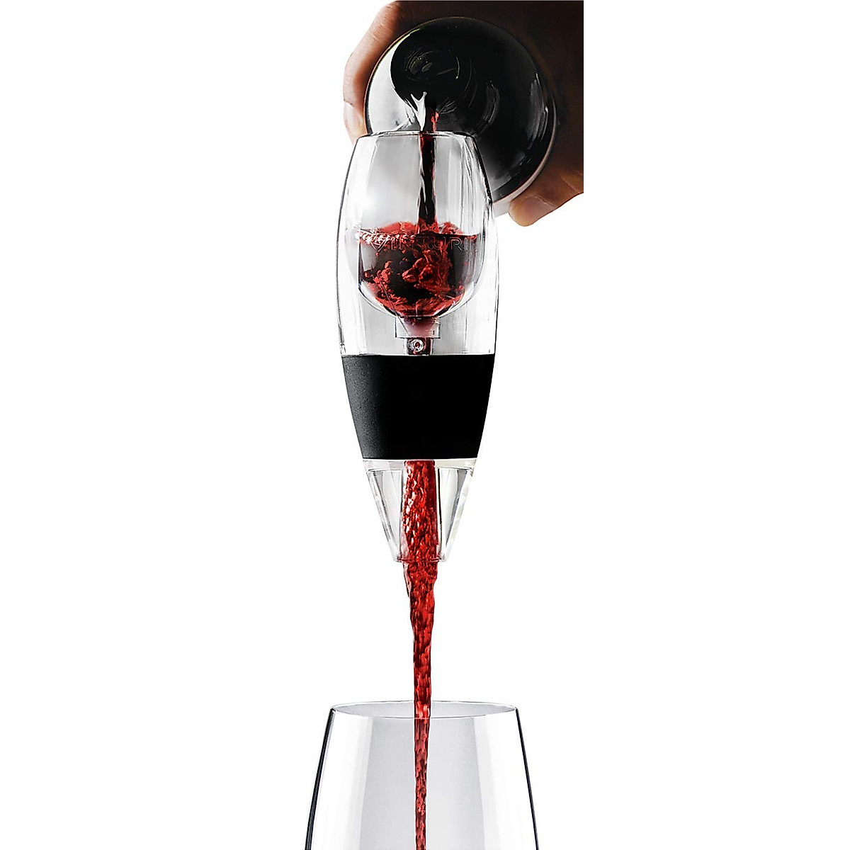 Vinturi Red Wine Aerator Includes Base Enhanced Flavors with Smoother Finish, Black