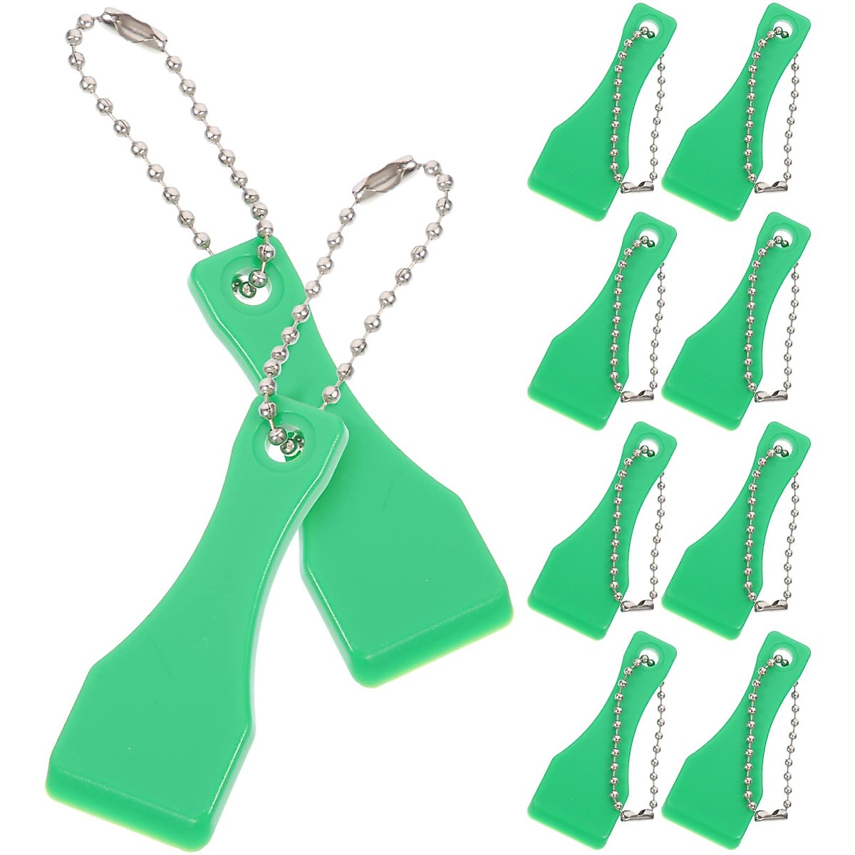 MILISTEN 10Pcs Scraper Tool Keychain for Lottery, Plastic Scraper Tool, Multi-Purpose Scraper Non-Scratch Cleaning Tool, Sticker/Label Remover Tool, Scoop Shape Key Ring Scratcher
