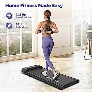 Rellysport Under Desk Treadmill, Walking Pad for Home/Office, Portable Walking Treadmill 2.25HP, Walking Jogging Machine with 265 lbs Weight Capacity Remote Control LED Display