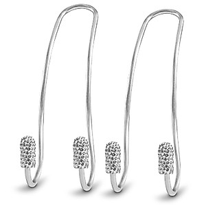 Guoord 【2024 Upgraded】 Car Headrest Hook Decorations, 2 Pcs Bling Purse Hook Hangers, Stainless Hooks Car Hangers and Durable Backseat Holder, Storage Universal for SUV Truck Vehicle(White)