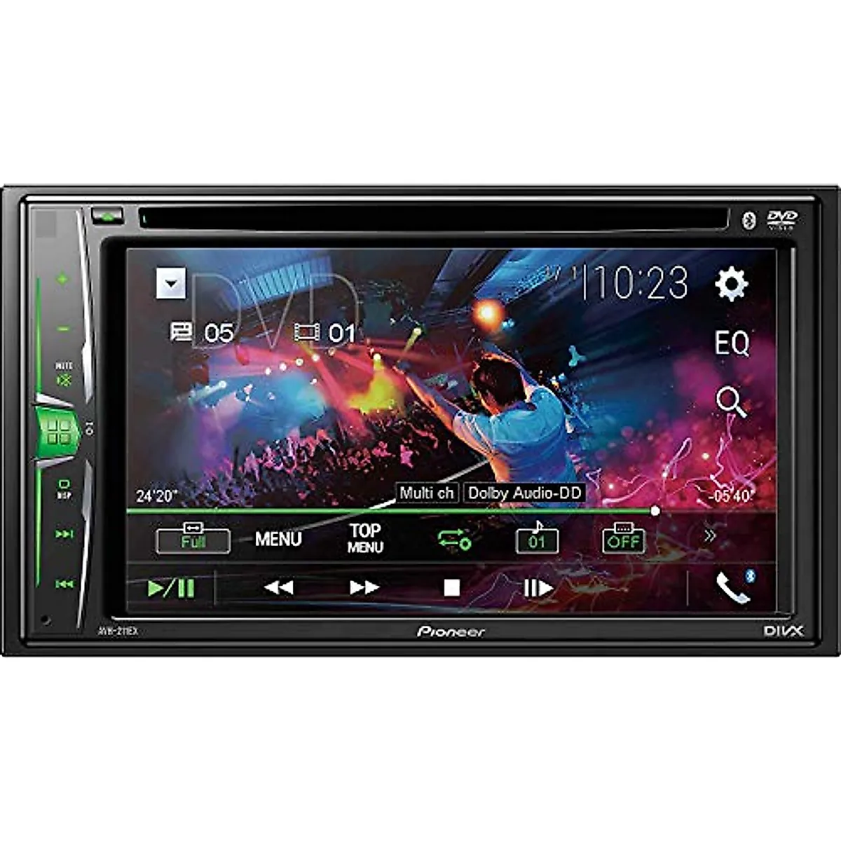 Pioneer AVH-210EX Double DIN Bluetooth in-Dash DVD/CD/AM/FM/Digital Media Car Stereo Receiver with Xtremevision HD Backup Camera