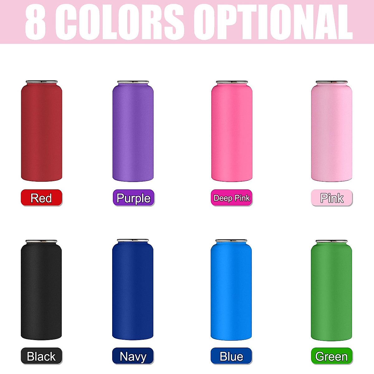 kioskbanks Personalized Water Bottles with Straw 24oz Custom Engraved Water Bottle for School Customized Name Double Wall Insulated-Pink