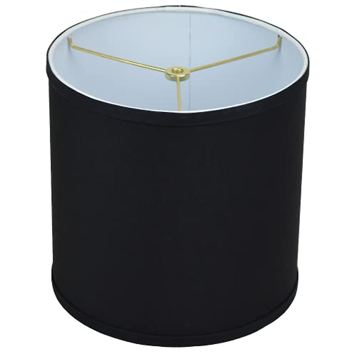 FenchelShades.com 10" Top Diameter x 10" Bottom Diameter 10" Height Fabric Drum Lampshade Spider Attachment (Linen Black)