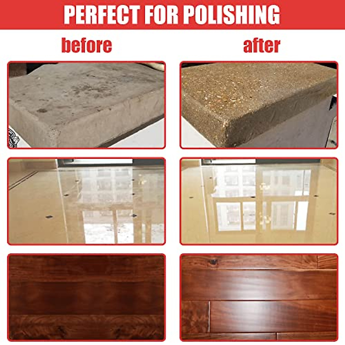 Ganggend Wet Polisher with 4'' Diamond Polishing Pad Tools Kit, Variable Speeds, 860W/110V Wet Buffer, Low-noise Buffing Machine for Concrete / Stone Countertop, Floor Surface, Marble, Ceramic Tile
