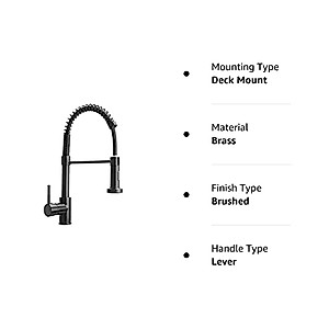 Modern Pull-Out Kitchen Faucet Pull-Down Sprayer Kitchen Sink Faucet All Solid Brass Single Handle (Matte Black)
