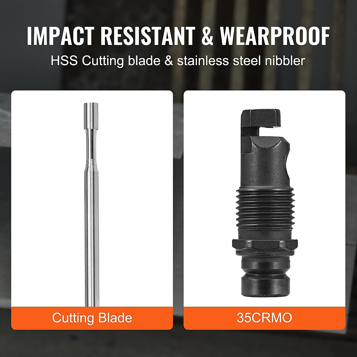 VEVOR Double Head Sheet Metal Nibbler Cutter, 360 Degree Metal Nibbler Drill Attachment with Extra Punch and Die, Cutting Hole Accessory and Step Drill Bit, for Straight Curve and Circle Cutting