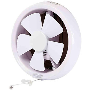 VejiA Round bath kitchen lampblack glass wall pipe type ventilation fan bathroom exhaust 6 inch