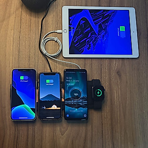 Magnetic Wireless Charging Pad Multiple Devices-Uumao 40W 5-in-1 Wireless Charger mat-for iPhone13/12/AirPods and Apple Watch UItra,for All Wireless Charging Phones (with Adapter)