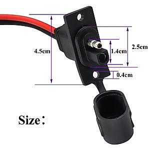 AAOTOKK SAE to SAE Solar Power Outlet Sidewall Port Cable,12AWG Weatherproof SAE Quick Connect Solar Panel Mount Universal Recessed with 20A Fuse Cable for Generator Battery Charger(1.5M/5ft-1Pack)