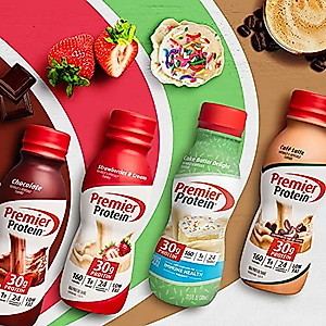 Premier Protein Shake, Cake Batter, 30g Protein, 1g Sugar, 24 Vitamins & Minerals, Nutrients to Support Immune Health, 11.5 Fl Oz, 12 Count