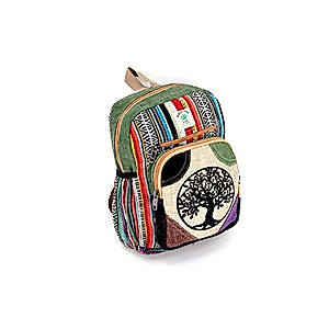 Unique Design100% Himalaya Hemp Backpack Small Backpack Hippie Backpack Festival Backpack Hiking and Tablet Backpack FAIR TRADE Handmade with Love.
