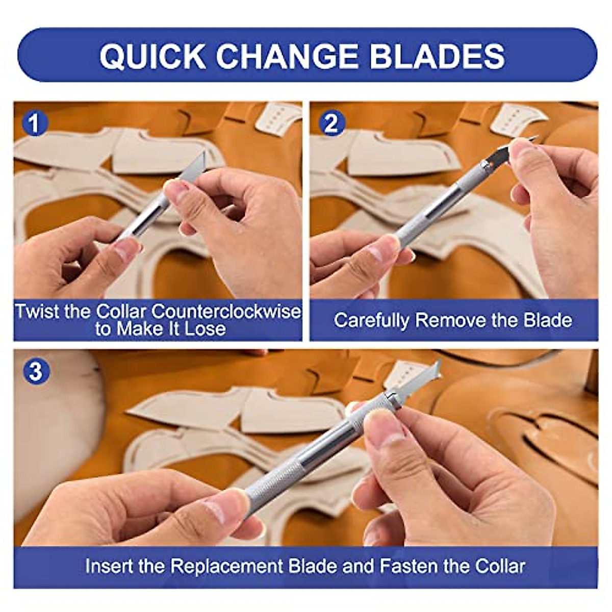 18pc Precision Utility Craft Knife Set - Premium Hobby Knife Cutting Tool with Sharp Blades for Architectural Models, Carving Pumpkins / Stencils, Paper / Leather/vinyl Crafts, Miniatures by Bovulo