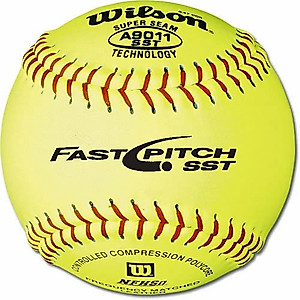 WILSON Sporting Goods High School and Adult Fast Pitch 12" Balls, Polycore, Optic Yellow (1 Dozen), SS-SMS-1003072