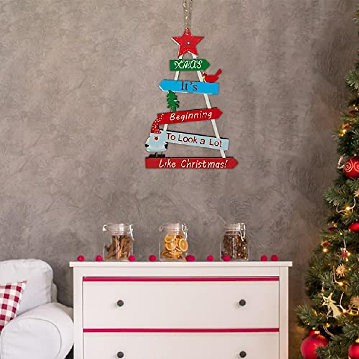 Christmas Hanging Wooden Pendants | Suspensible Wood Christmas Table Ornaments No Rough Edges - Christmas Decor Crafts for DIY Christmas Tree Children's Kumprohu