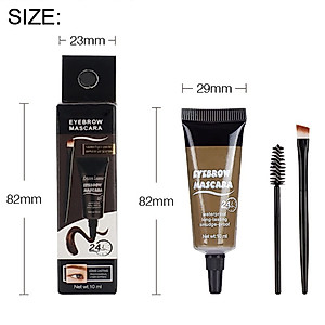 Tinted Thickening Eyebrow Mascara with Two Eyebrow Brushes,Brow Fast Sculpt,Waterproof,Transfer-proof,Eyebrow Tinting Kit- Cruelty Free - Light Medium Brown (2 Pack) (01 Brown)