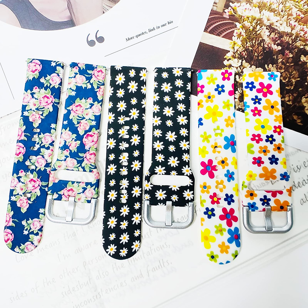 XINGMALY 6 Pack Compatible with Verizon Gizmo Watch 3/Gizmo Watch 2/Gizmo Watch 1 Smart Watch Bands for Kids Boy Girl, 20mm Soft Silicone Pattern Floral Strap Bands for Verizon Gizmo Watch 3 Watch