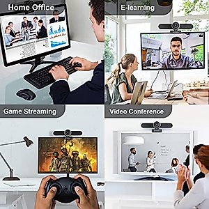 TONGVEO Wide Angle Webcam with Microphone and Speaker, Conference Room USB 1080P 60fps Web Camera for Smart TV Computer Video Call Streaming Meeting, Works for Microsoft Teams, Zoom, PC