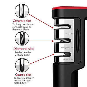 Knife Sharpener,3in1 Quickly Restore and Polish Blades, Safe and easy to use
