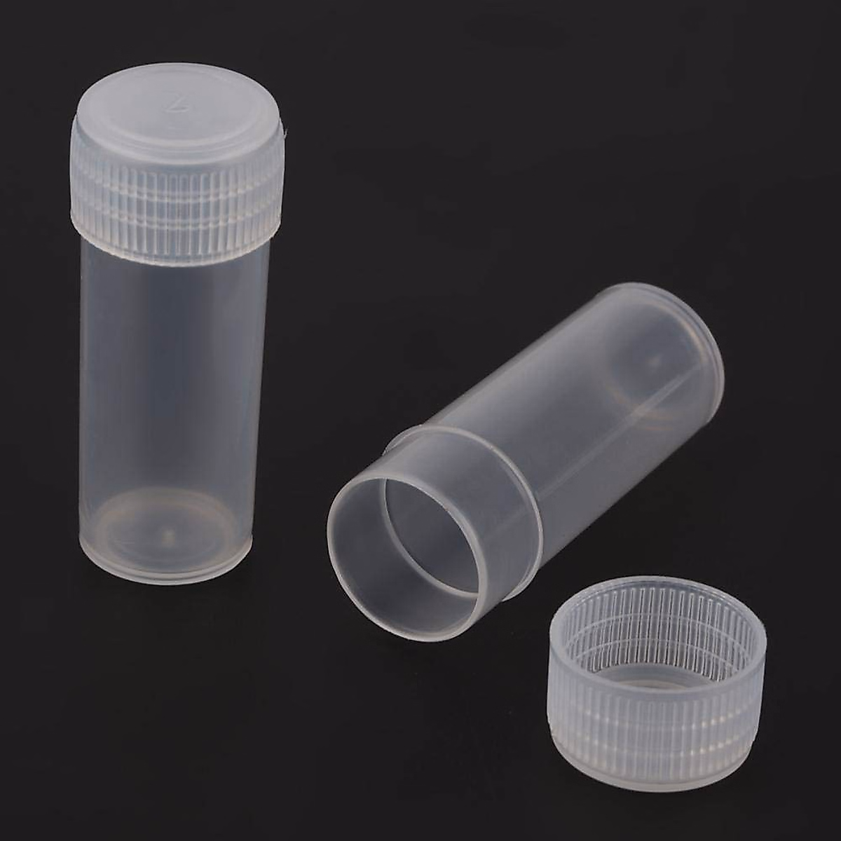 5ML Plastic Sample Bottles, 50 Pcs Small Clear Bottle, Scientific Plastic Test Tubes Screw Top Tube Vial Clear Seal