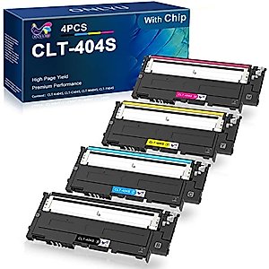 ONLYU Compatible Toner Cartridge Replacement for Samsung CLT 404S CLT-K404S CLT-C404S CLT-M404S CLT-Y404S to Used with Xpress C480FW C430W SL-C430W SL-C480FW SL-C480FN Printer (4 Packs)