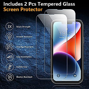 kurdene Magnetic for iPhone 13 case [Compatible with MagSafe][Military Grade Drop Protection][Glass Screen Protector] Full-Body Heavy Duty Shockproof iPhone 13 Phone Case 6.1 inch for Sports Black