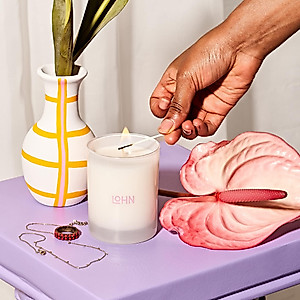 Lohn Lato Scented Candle - Luxury Jar Candle for Home Decor, Long Lasting Soy Wax Blend, Clean Ingredients, Lemon, Tonka Bean & Hibiscus, 50 Hour Burn Time, 7.5 oz