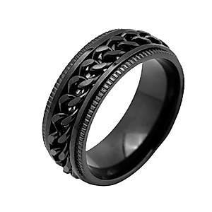 Unisex Beer Ring Bottle Opener Set Chain Rotation Ring Titanium Ring Finger Band for Women Men Jewelry Gift Christmas