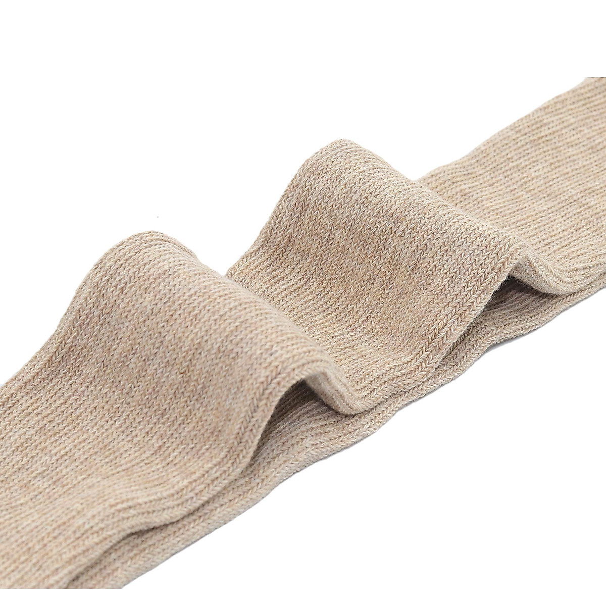 Vpogn 4 Pack Women Cotton Knit Boot Socks Knee High Socks Stockings with Lace Trim (Beige, Dark Grey, Black, Brown)