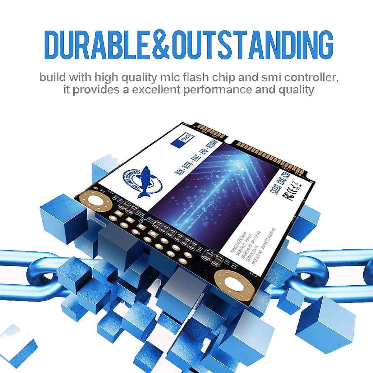 Dogfish SSD Msata 64GB Internal Solid State Drive Mini Sata Disk Drive High Performance Hard Drive for Desktop Laptop Notebook(MSATA, 64GB)