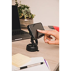 PopSockets Multi-Use Phone Mount: Dash Mount, Windshield Phone Mount, and Phone Mount for Desk - Black