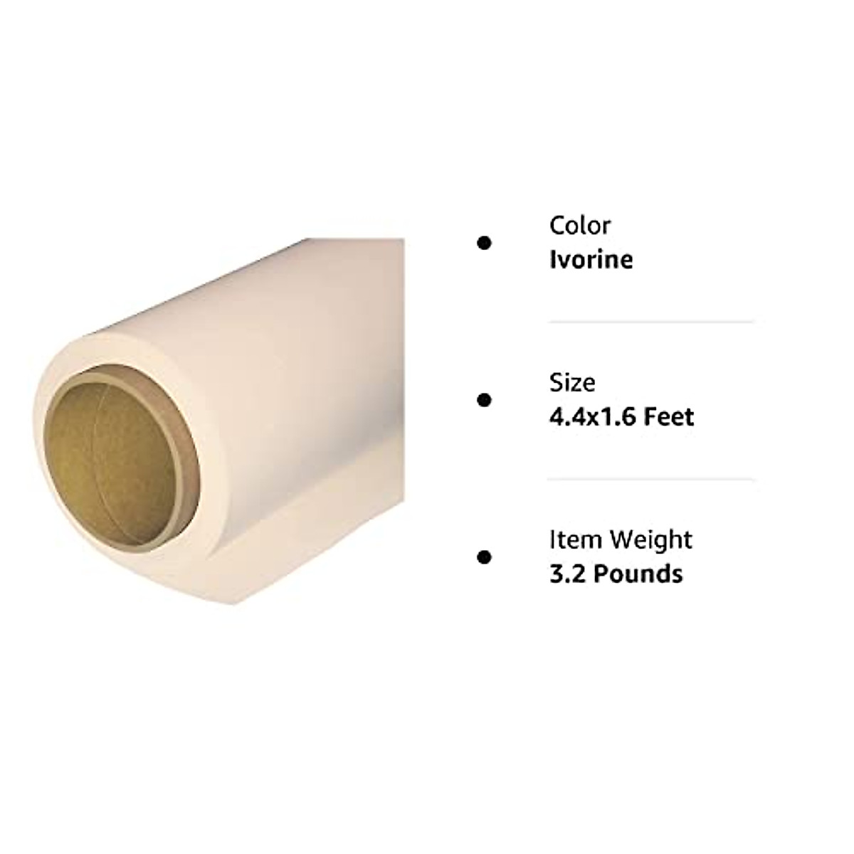 Huamei Seamless Photography Background Paper, Beige Photo Backdrop Paper Roll for Photoshoot, Video and Streaming 53-Inches Wide x 16-Feet, (4.4x16 Feet, #33 Ivorine)