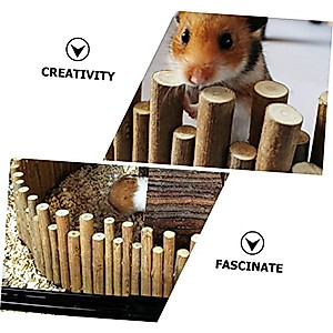 Balacoo pet Wooden Fence Hamster Suspension Bridge Hamster Cage Fence Chinchilla Playground Toy Wooden Hamster Toys Wood Hamster House Woody Toy Hamster House Accessories Simple Small pet