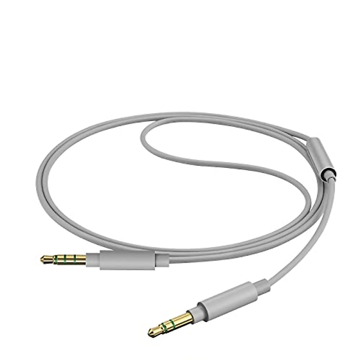 GEEKRIA QuickFit Audio Cable with Mic Compatible with B&O H95, HX, Portal, H9 3rd Gen, H9i, H8i Cable, 3.5mm Aux Replacement Stereo Cord with Inline Microphone and Volume Control (4 ft/1.2 m)