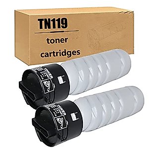 AQUX TN119 Extra High Yield Toner Cartridge Black TN119 Toner Cartridge Replacement for Konica Minolta Bizhub 195 235 7719 7723 Printer (TN119, Up to 11,000 Yield) 2-Pack