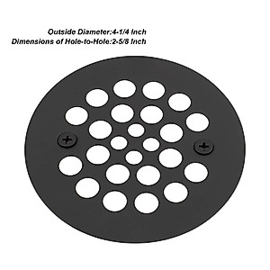 Artiwell 4-1/4“ Shower Strainer Drain Trim Set, Screw-in Shower Strainer Drain Cover, Plastic-Oddities Style Replacement Strainer Grid,Machine & Self-Tapping Screws Included (MATT Black)