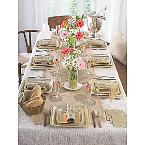 Creative Converting 24-Piece Premium Plastic Assorted Cutlery, Glitz Gold Glitter - 019805