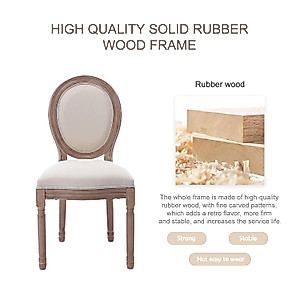 Virabit French Country Dining Chairs Set of 4, Vintage Louis Chairs with Curved Backrest and Beautifully Carved Solid Wood Frame Farmhouse Dining Chairs for Living Room, Kitchen, Restaurant