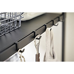 YAMAZAKI Home 3-Tiered Storage Rack-Kitchen Shelf Organizer | Steel | Short | Shelving, Black