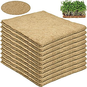 Halatool 10 Pads Jute Plant Hemp Fiber Grow Mat for Microgreens Growing 10" X 20" Hydroponic Grow Pads for 1020 Growing Trays Indoor Sprouting kit for Microgreens Wheatgrass Sprouts Organic Production