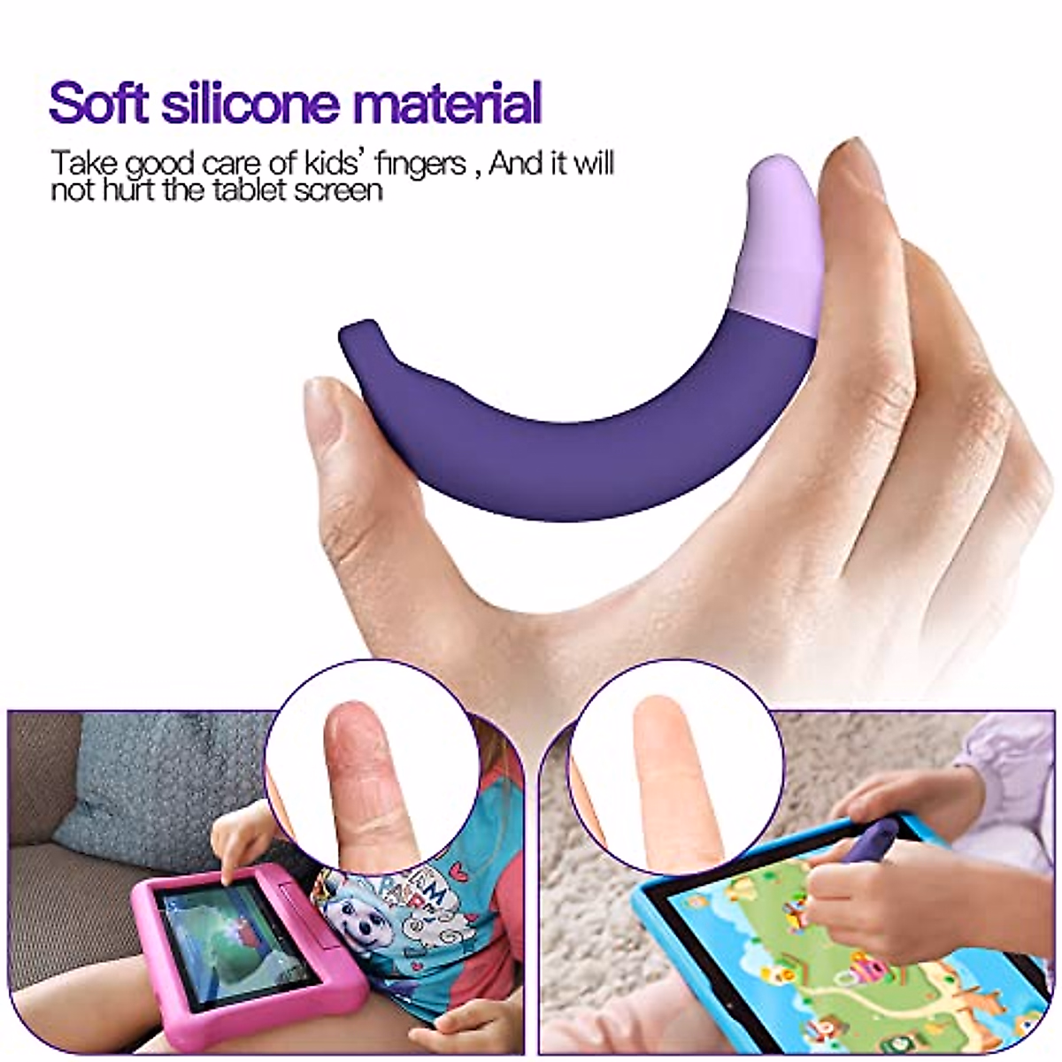 Kid-Friendly Stylus Pens for Touch Screens,Tablet Stylus Pen 2 Pack of Purple Blue Stylus Universal Touch Screen Capacitive Stylus Compatible with Kindle ipad iPhone