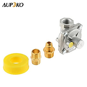 Aupoko 1/2" Natural Gas Pressure Regulator with Sealing Ring, Interchange Pressure Regulator with 1/2" FPT Thread Fits Natural Gas and Liquefied Gas, NG 4" WC Out/LPG 10" WC Out