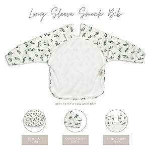 Little Keegs Long Sleeve Baby Bibs - Toddler Art Smock Feeding Baby Apron Eating Shirt Waterproof Wearable Full Sleeved Bib