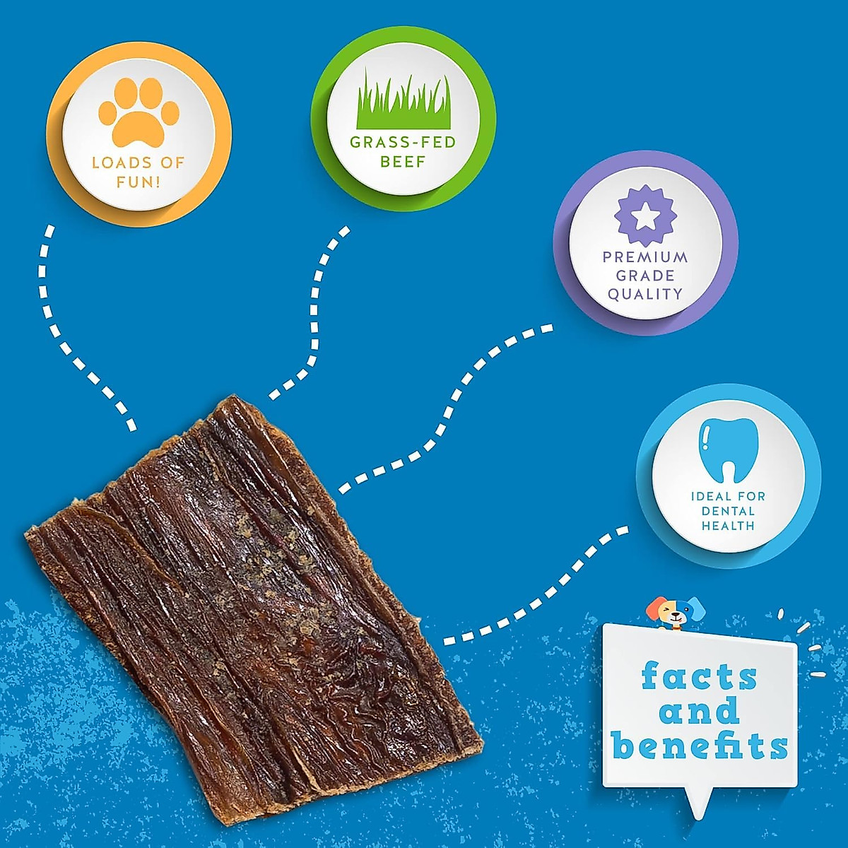 Jack&Pup 6-inch Gullet Sticks for Dogs – Odor Free Joint Health Support Dog Chews – Fresh and Savory Beef Gullet Sticks - Naturally Rich in Glucosamine and Chondroitin (25 Pack)