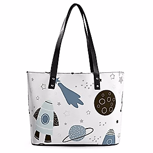 Womens Handbag Star Rocket Leather Tote Bag Top Handle Satchel Bags For Lady