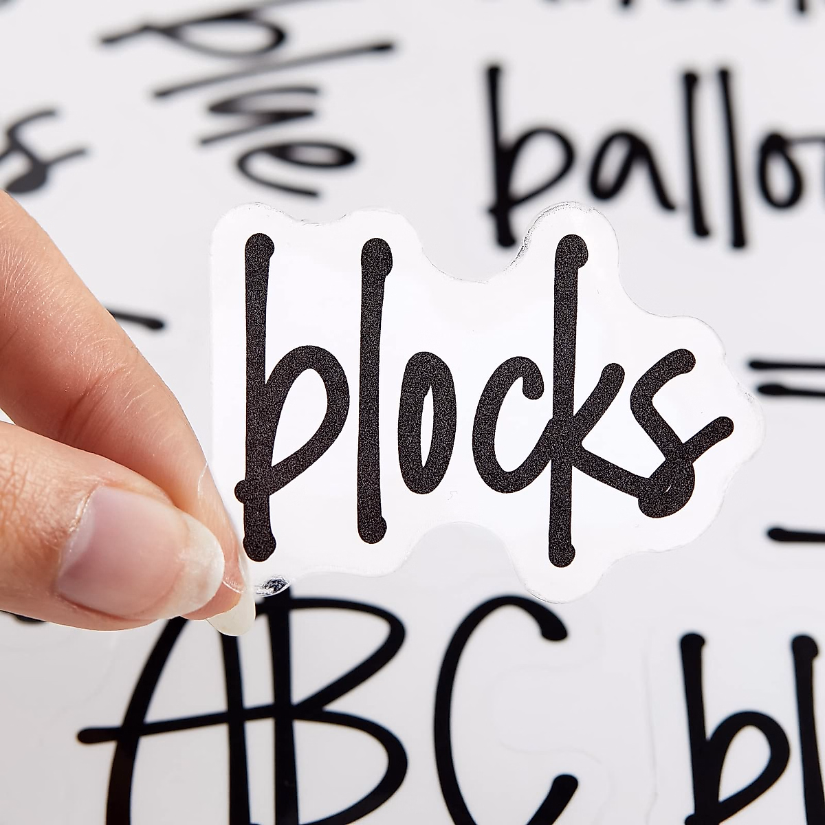 Talented Kitchen 147 Playroom Organization and Storage Labels for Toy Bins, Preprinted Black Script on Clear Vinyl Stickers for Crafts, Canisters, Baskets, and Closet (Water Resistant)